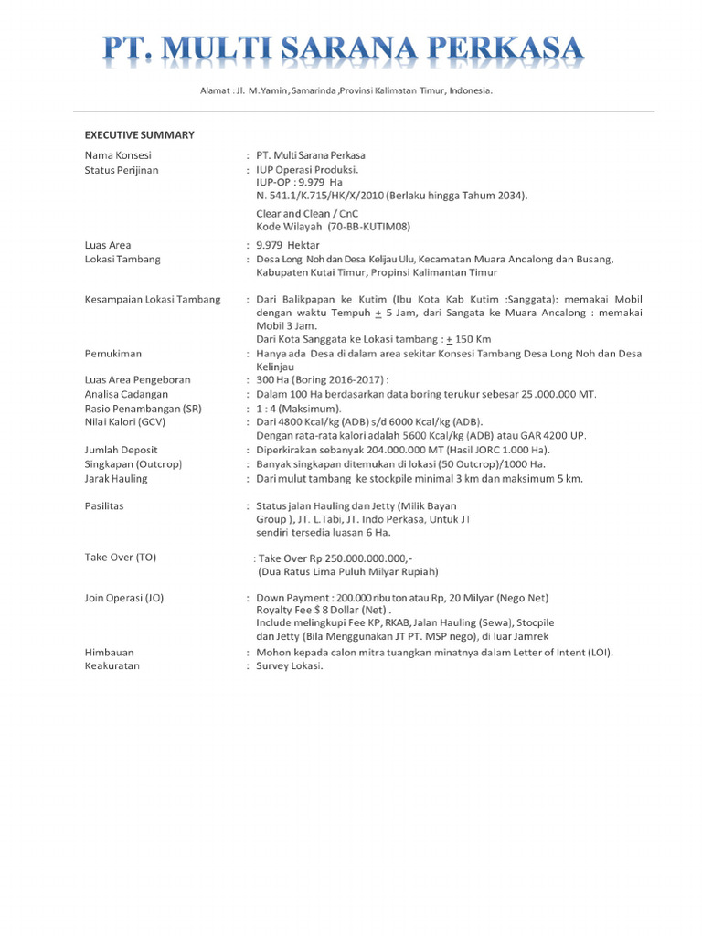 Resume PT. MSP - TGL 13 Maret 2023 | PDF