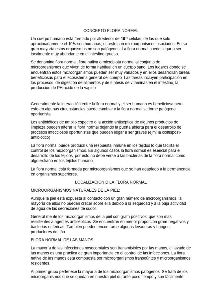 Concepto Flora Normal | PDF | Infección | Sistema inmune