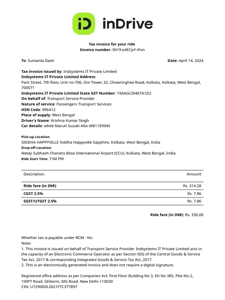 14 Apr 330 Indrive | PDF | Business | Finance & Money Management