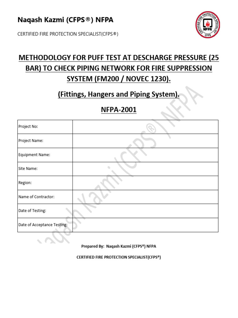 Methodology For Puff Test at Descharge Pressure. | PDF | Calibration ...