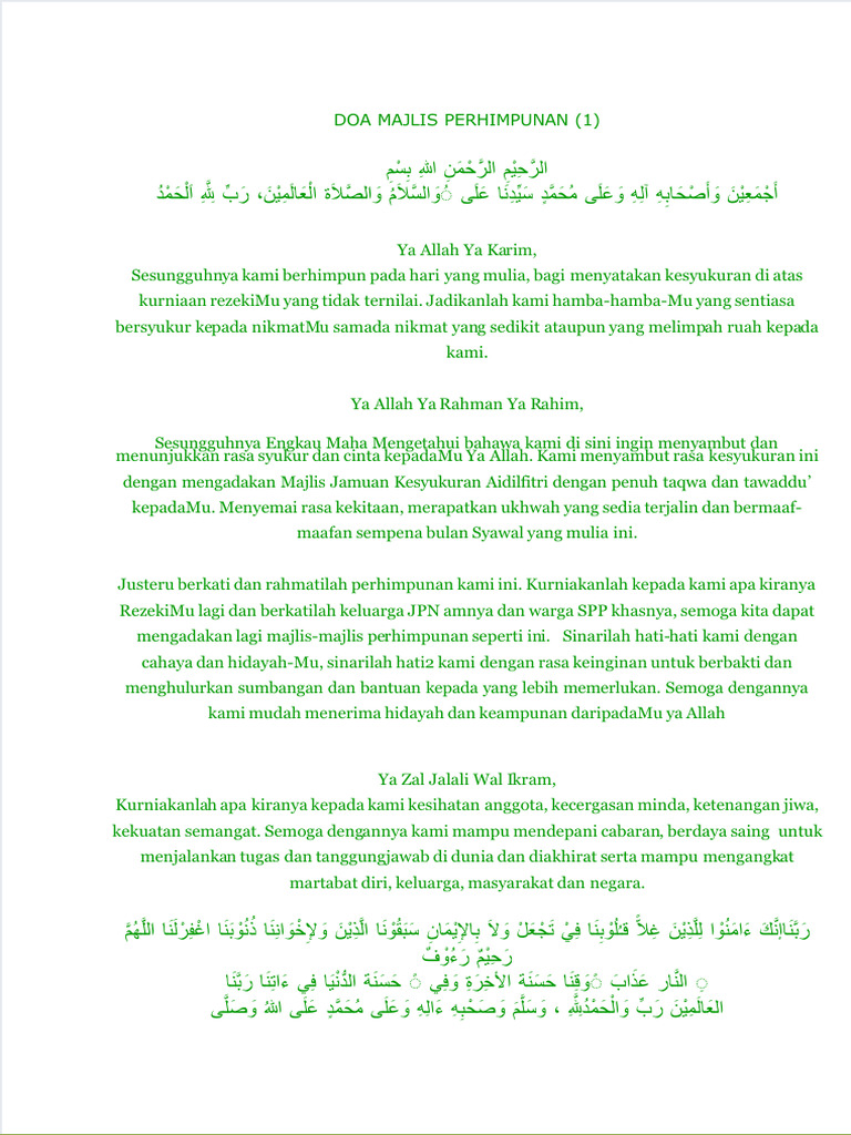 Dokumen - Tips - Doa Majlis Jamuan Raya | PDF