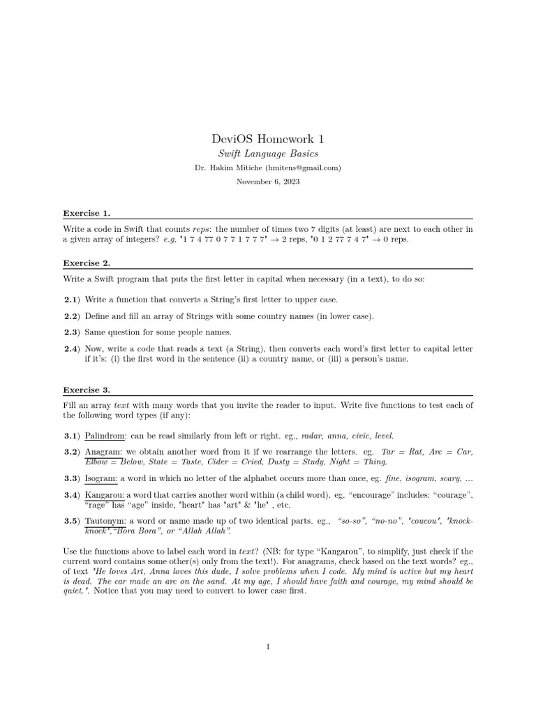Td1 Ios24 Pdf Swift Programming Language String Computer Science 