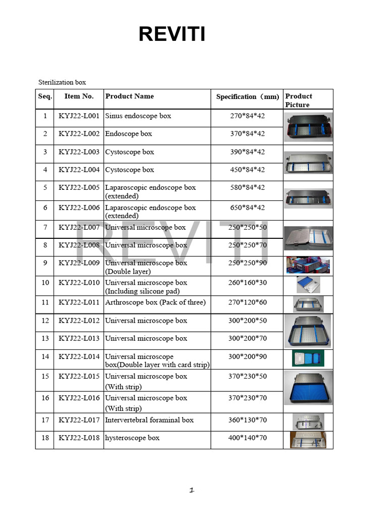 STERILIZATION TRAY Sizes | Download Free PDF | Endoscopy | Medical ...