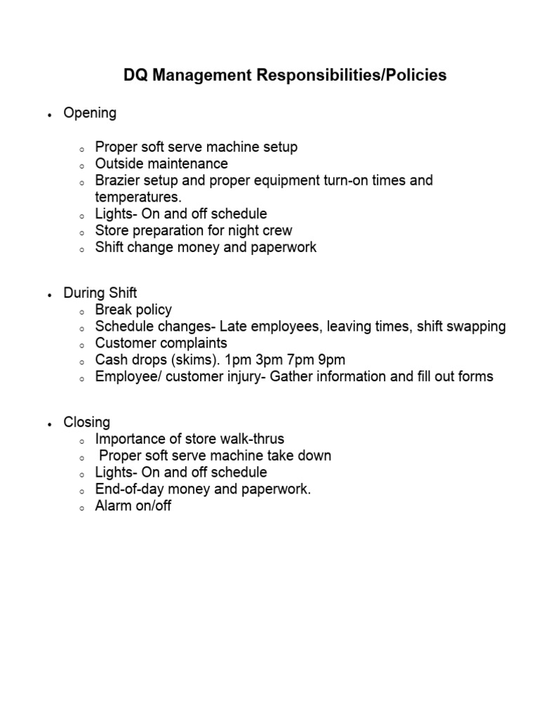 dq management responsibilities | PDF | Leadership | Policy