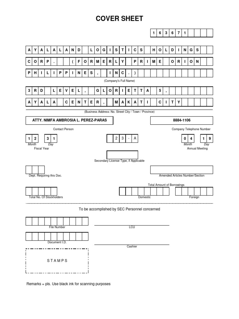 ALLHC SEC Form 23-A (AMMBDy) | PDF | Securities (Finance) | Stocks