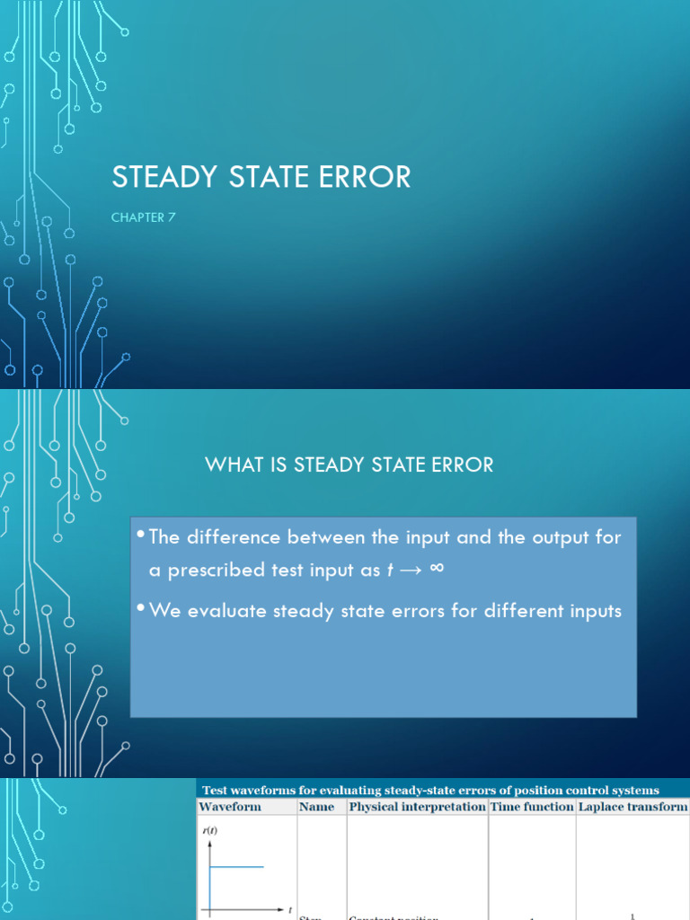 Chapter 7 - Steady State Error | PDF | Steady State | Mathematical Analysis