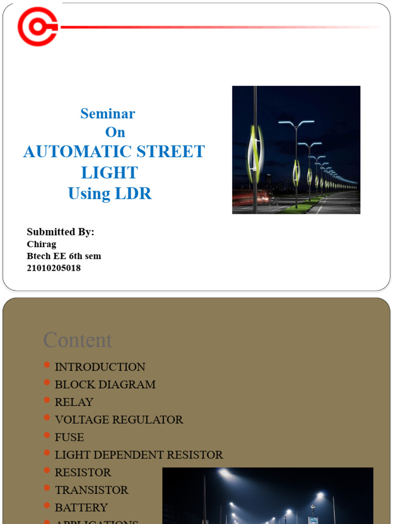Automatic Street Light Using LDR | Download Free PDF | Electrical ...