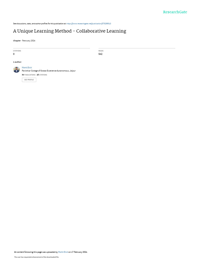 Collaborative Learning | PDF | Learning | Teachers