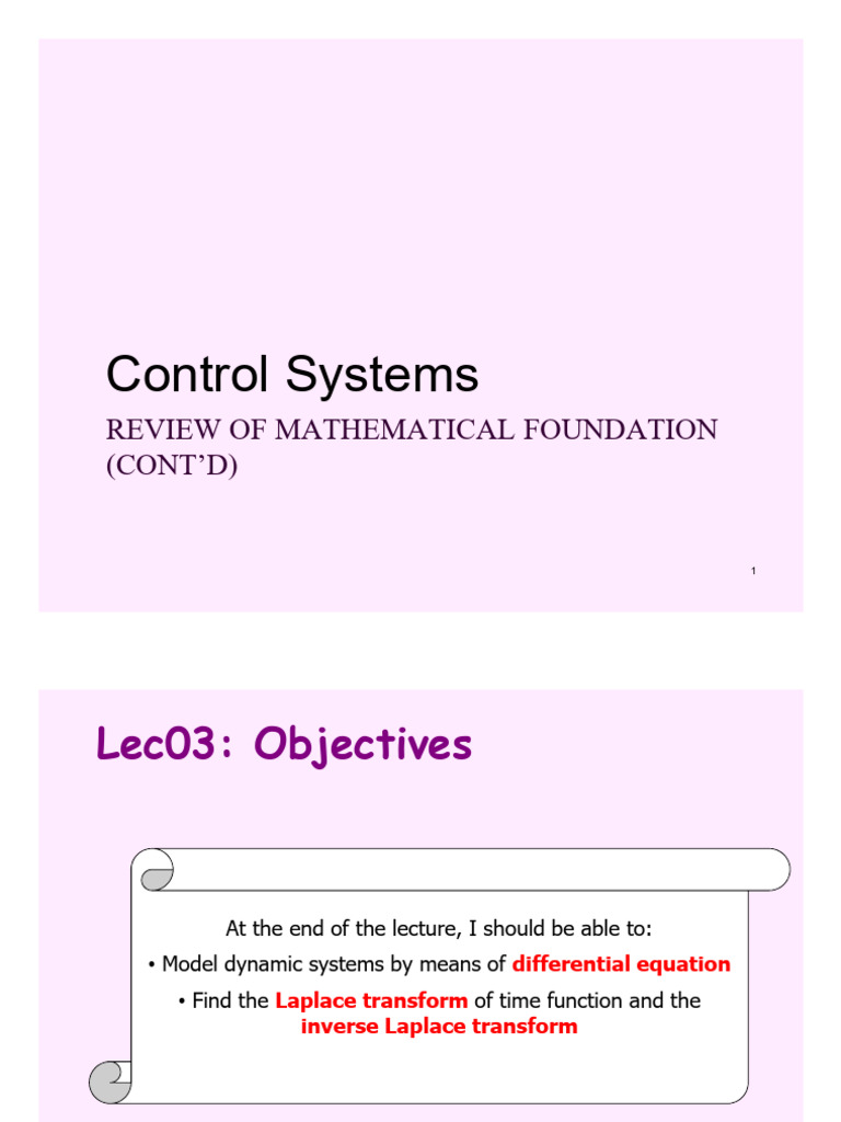 Lec03 | PDF | Laplace Transform | Equations
