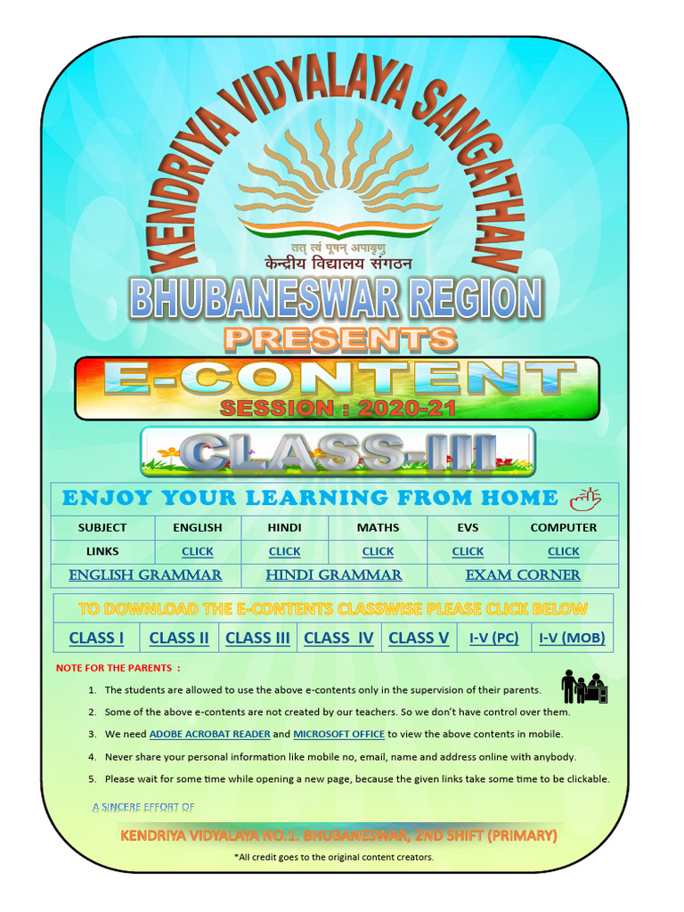 (Class III) E-Content (Session 2020-21) | PDF | Plural | Noun