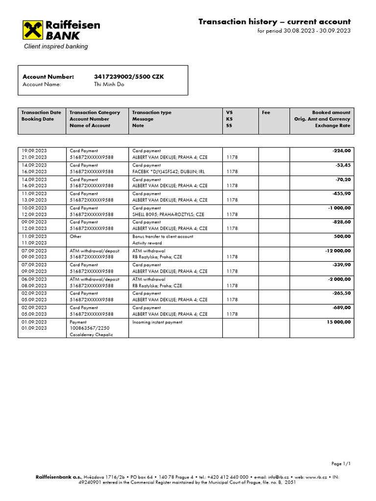 Minh-bank sao ke | PDF | Payments | Automated Teller Machine