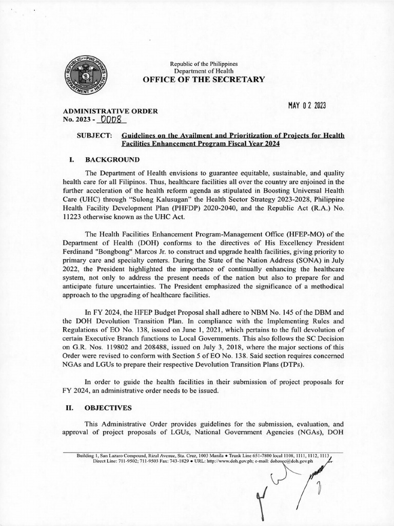 DPWH-DOH Joint Memorandum Circular No. 1, Series of 2024 | PDF | Health Care | Health Facility