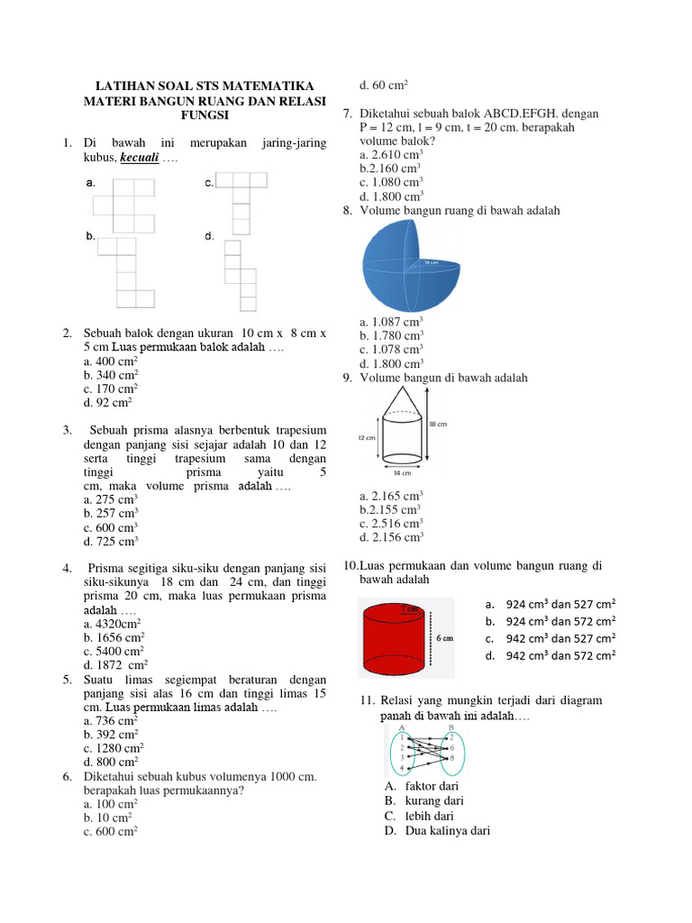Latihan Soal STS Matematika | PDF