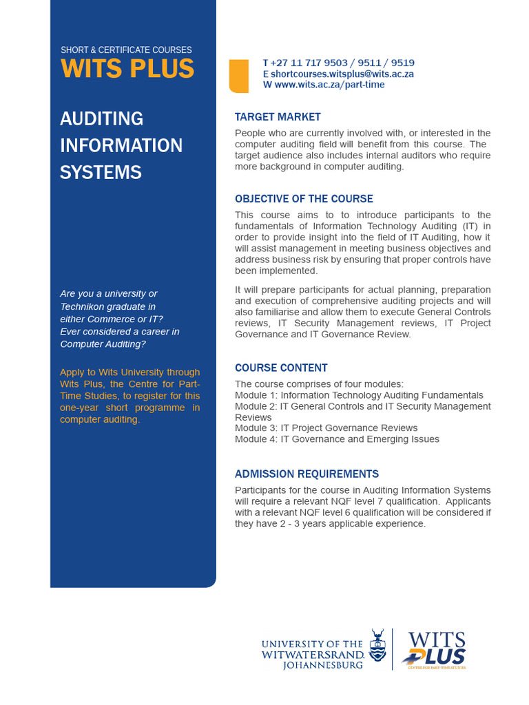 Auditing Information Systems | PDF | Audit | Internal Audit
