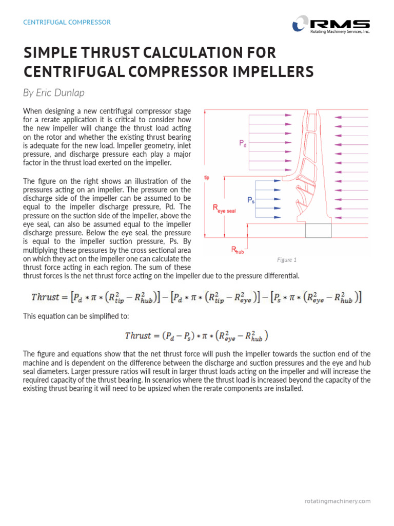 Simple Thrust Calculation For Centrifugal Compressor Impellers | PDF | Pressure | Applied And ...