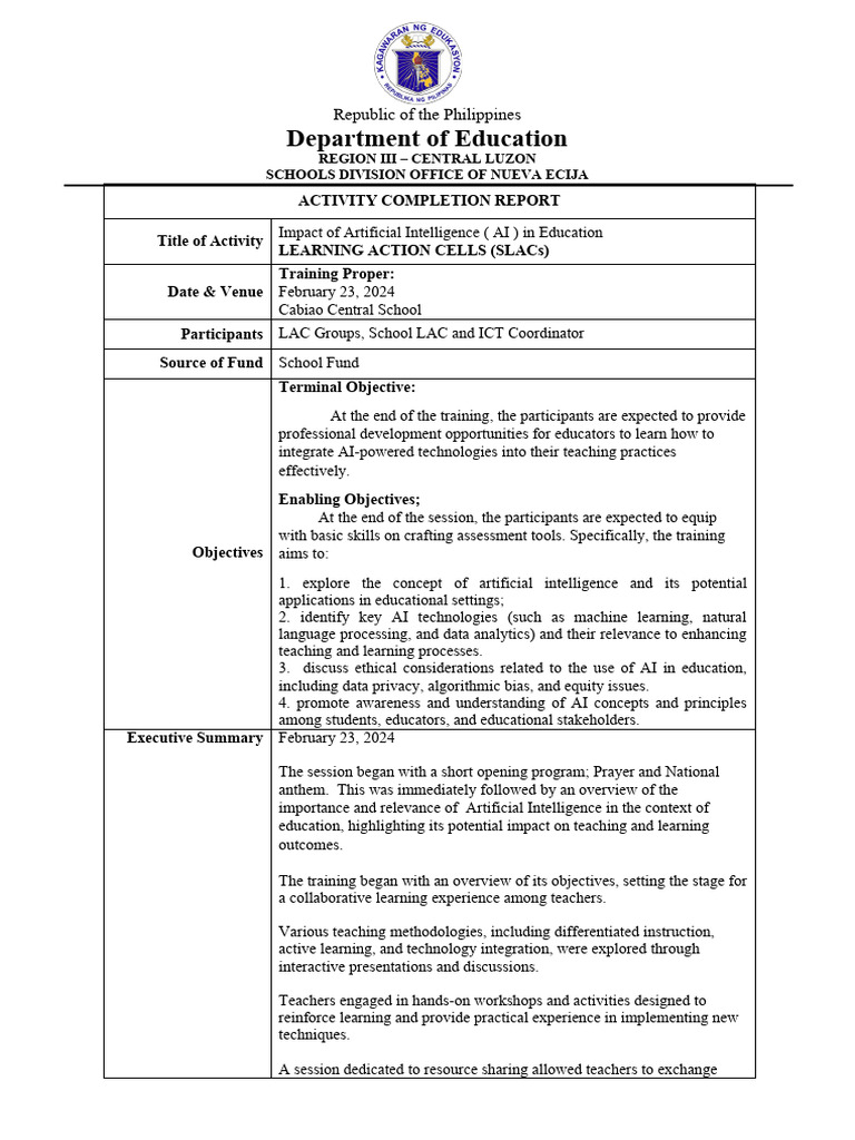 Completion-Report EDMUND | PDF | Artificial Intelligence | Intelligence ...