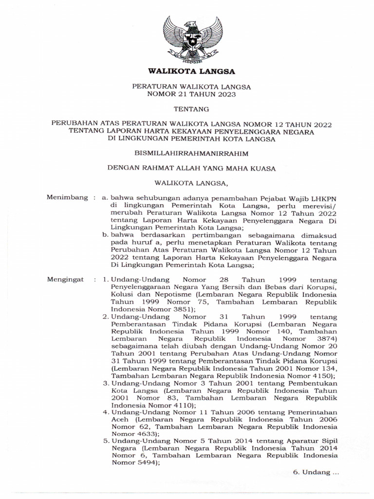 SK WL 2023 Tahun Sebelumnya | PDF