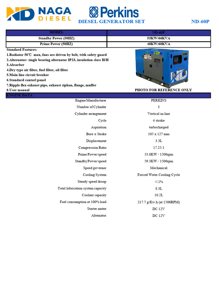 Perkins 60 Kva Silent Stamford | PDF | Diesel Engine | Engines