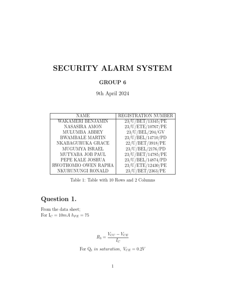 GROUP 6 Security - Alarm - System | Download Free PDF | Electronic ...