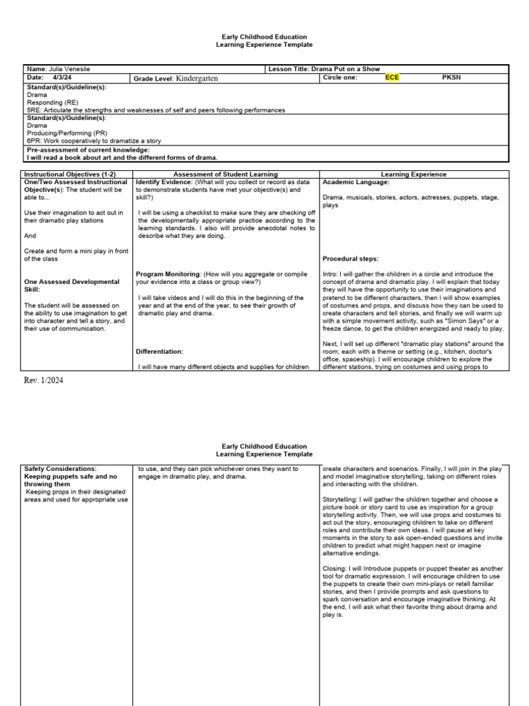 drama lesson plan | PDF | Learning | Storytelling