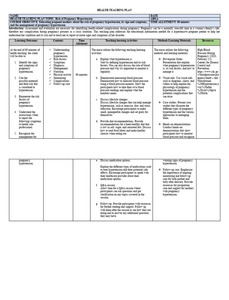 Healthteaching2 MCN213 Pregnant TUMAMAK | PDF | Hypertension | Pregnancy