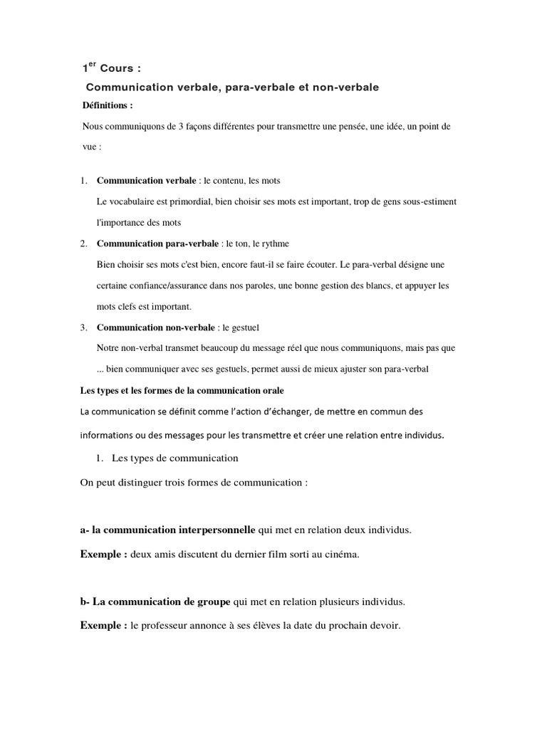Communication orale : clés et enjeux | PDF | la communication ...