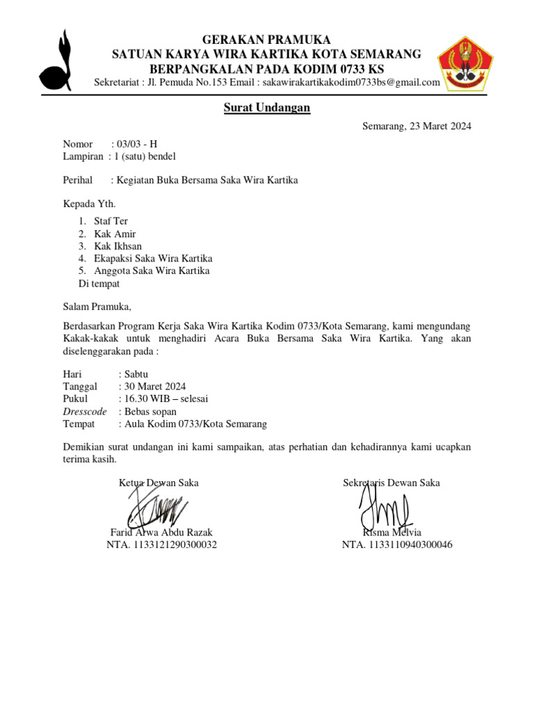 Surat Undangan BukBer 2024 PDF | PDF