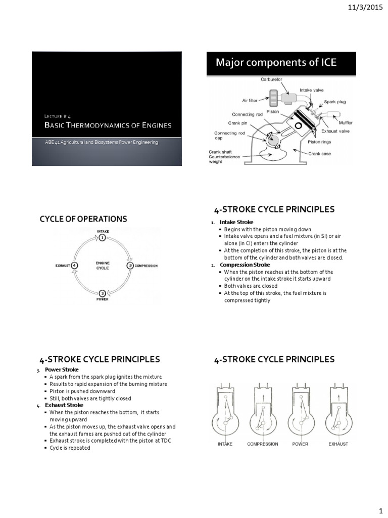ABE 10 Lecture 04 Basic Thermodynamics of Engine | PDF | Internal ...