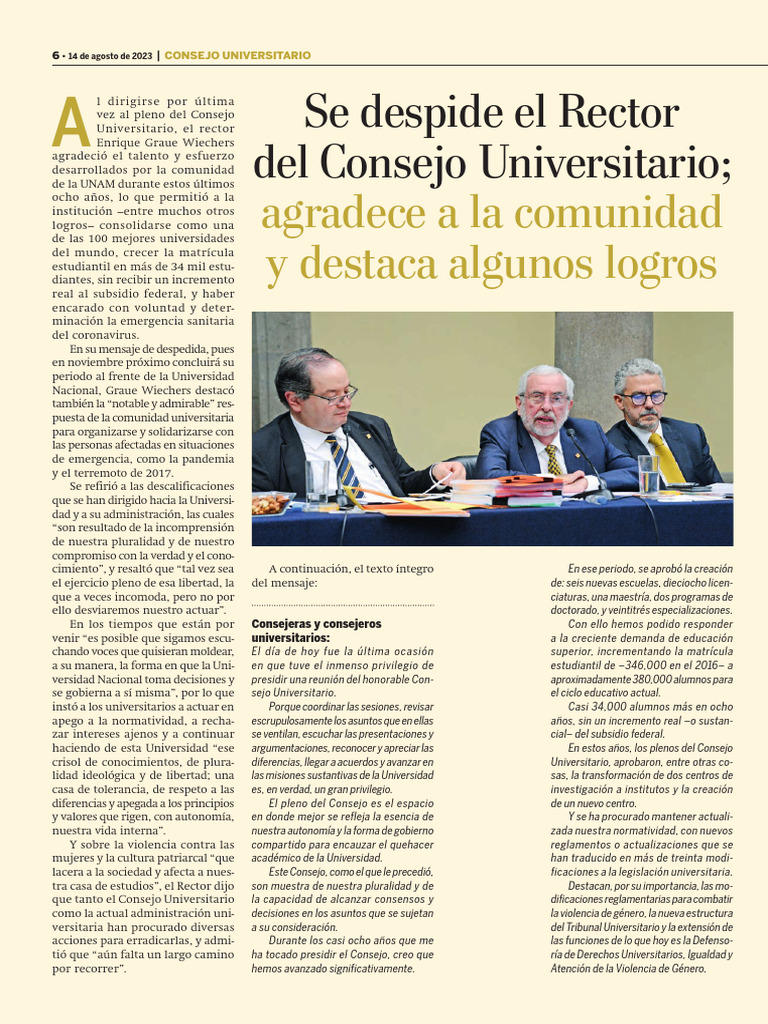 Despedida Rector 148823 | PDF