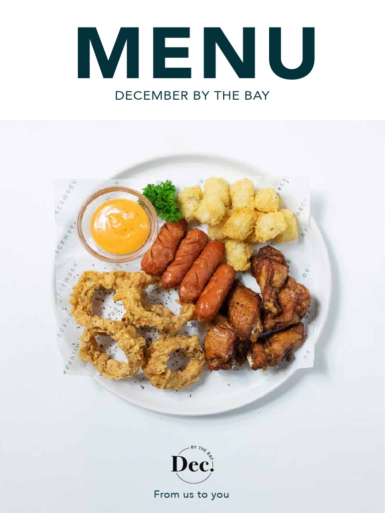 Menu December by The Bay | PDF | Pasta | Cuisine