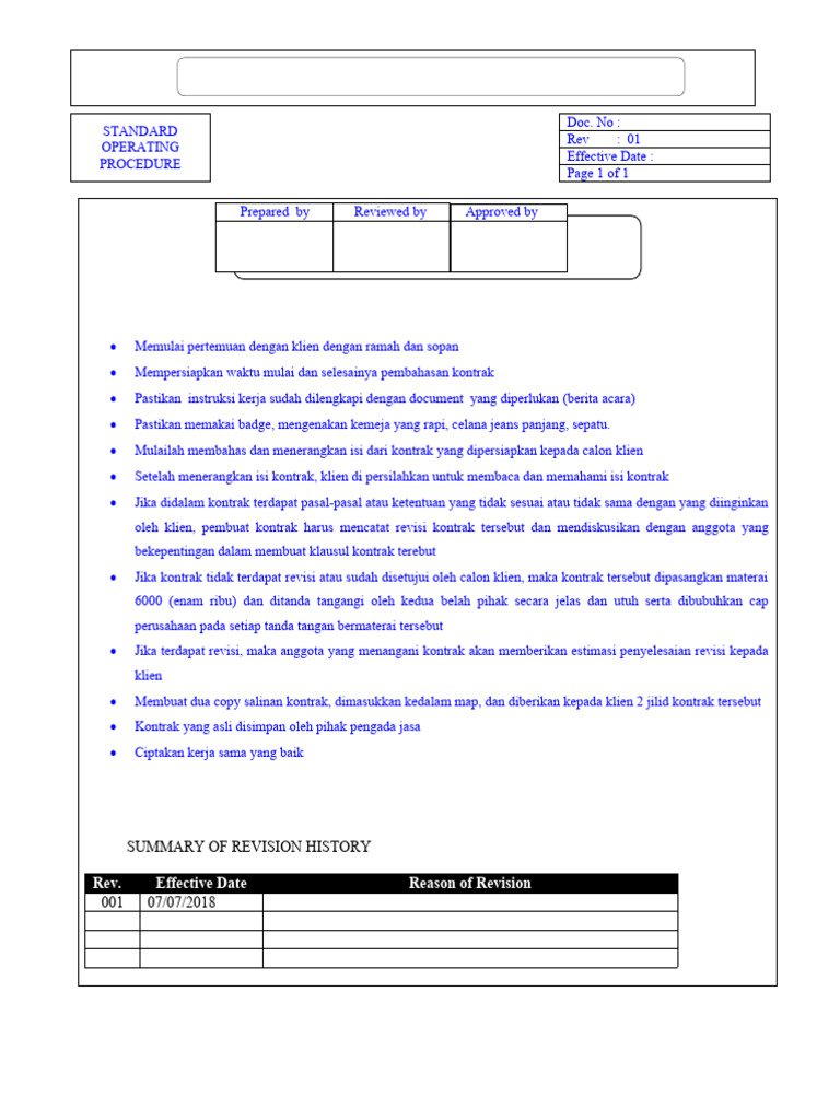 SOP Contract | PDF