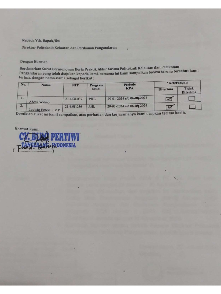 Surat Balasan KPA | PDF