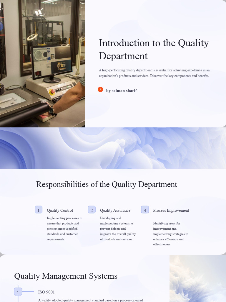 Essentials of a Quality Department | PDF | Quality Management | Quality ...