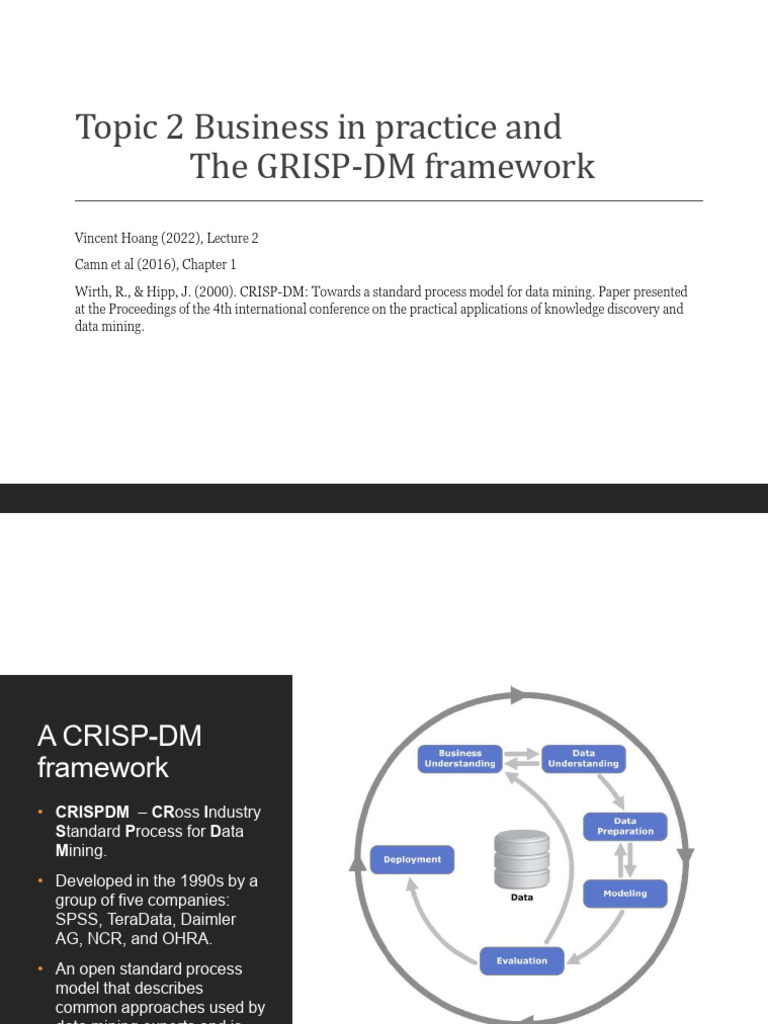 Topic 2 Business in Practice and The GRISP-DM Framework | PDF | Data ...