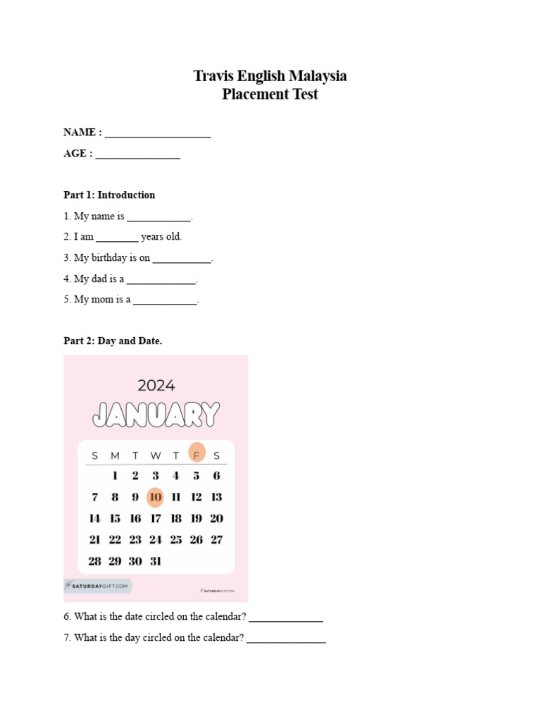 Final Placement Test. | PDF Final Placement Test. | PDF