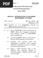 MCS 023 Previous Year Question Papers by Ignouassignmentguru | PDF | Databases | Database ...