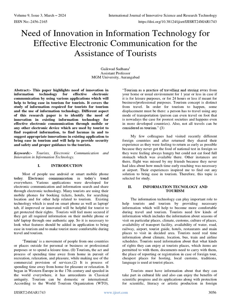 Need of Innovation in Information Technology For Effective Electronic ...