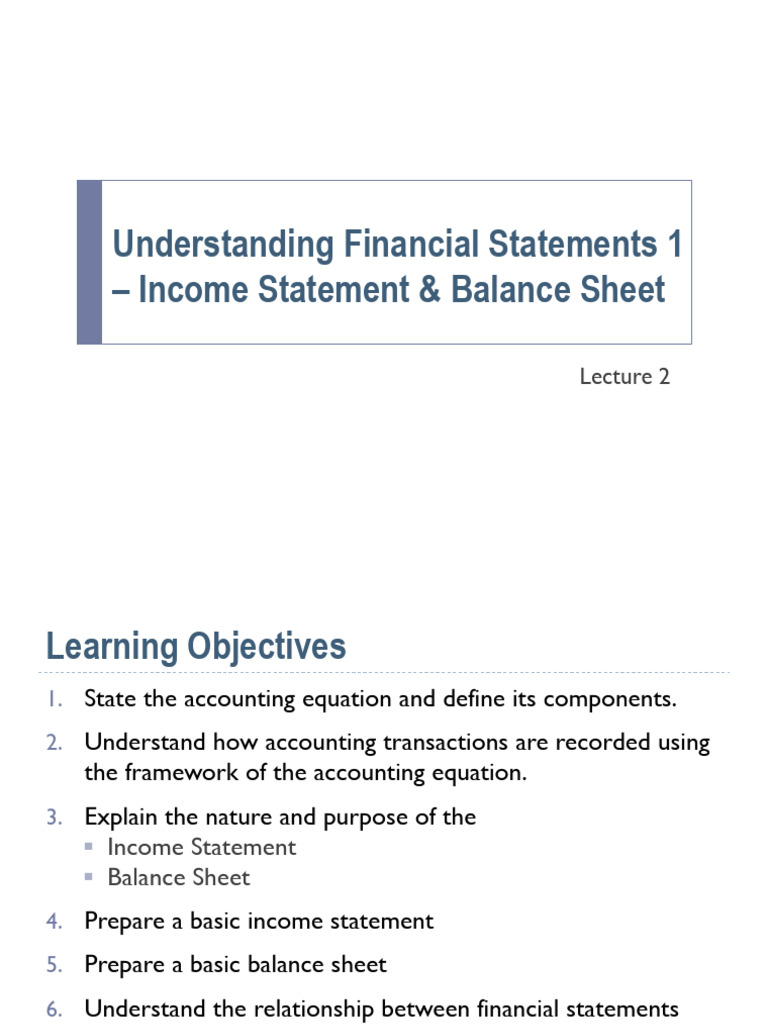 AFM L2 Understanding Financial Statements 1 | Download Free PDF | Balance Sheet | Equity (Finance)