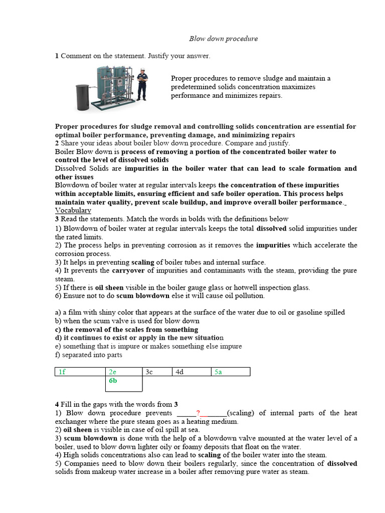 Lesson 5. Blow down procedure | PDF | Boiler | Hydraulic Engineering