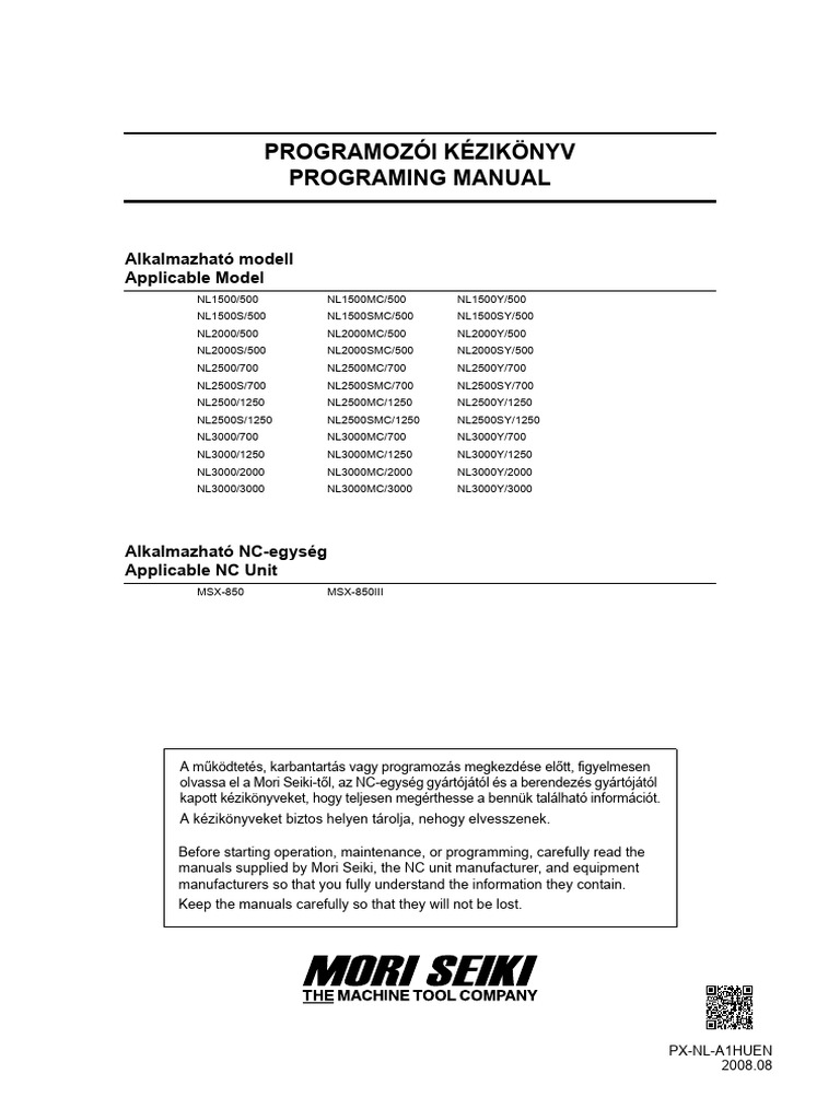 Mori Seiki NL Programozás | PDF