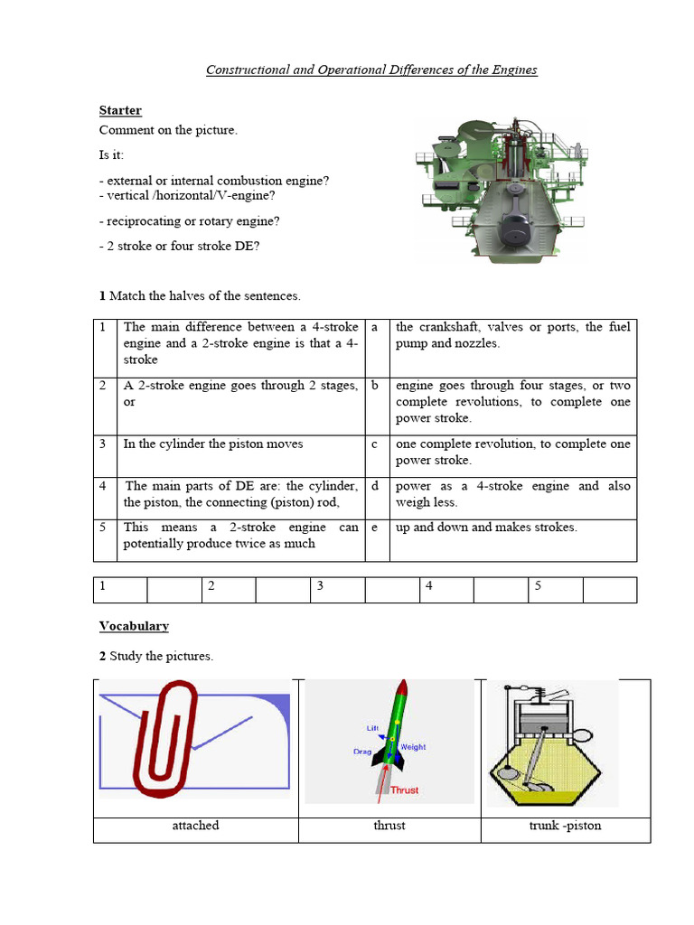 Lesson 8. Constructional and Operational Differences of The Engines ...