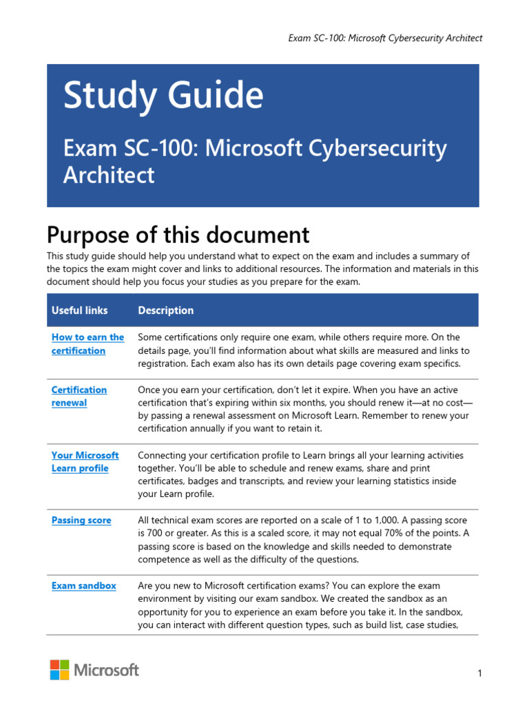 SC-100 StudyGuide ENU v100 1.0a | PDF | Microsoft Azure | Computer Security