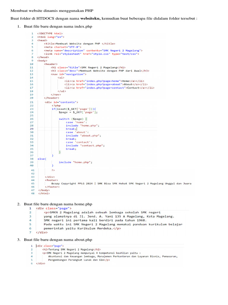 Membuat website dinamis menggunakan PHP | PDF