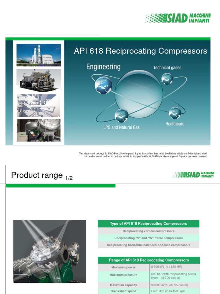 SIAD Reciprocating Compressor API 618 Catalogue | PDF | Gases | Phases ...