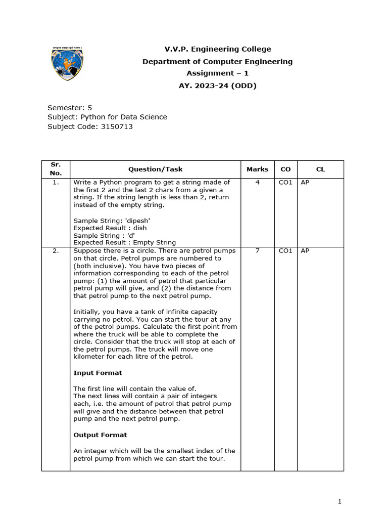 Assignment 1 Pdf String Computer Science Python Programming 4993