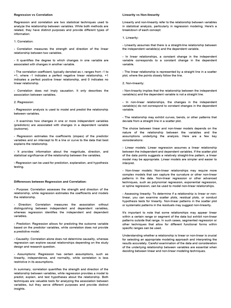 Regression Vs Correlation | Download Free PDF | Ordinary Least Squares ...