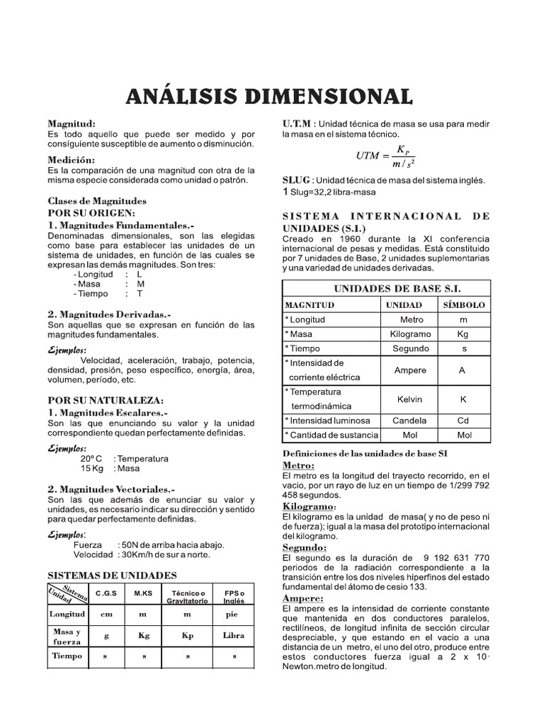 Análisis Dimensional | PDF
