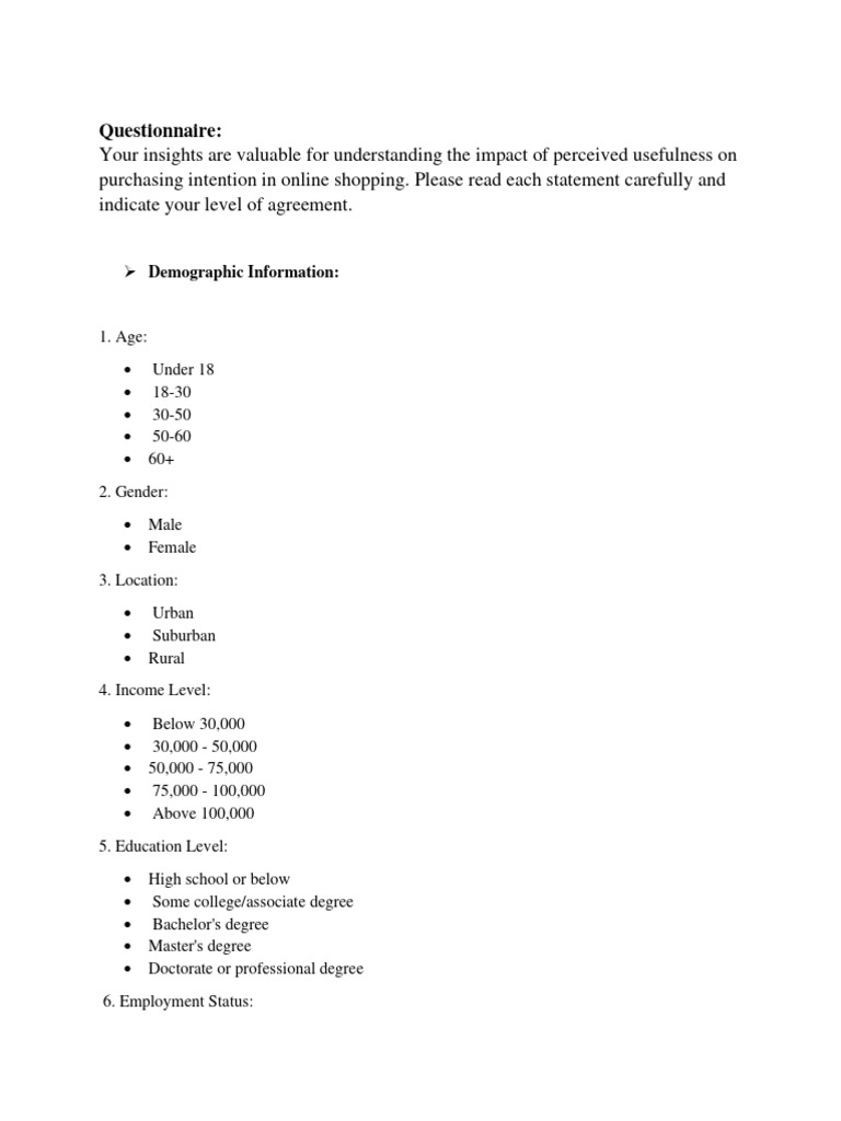 Questionnaire | PDF | Online Shopping