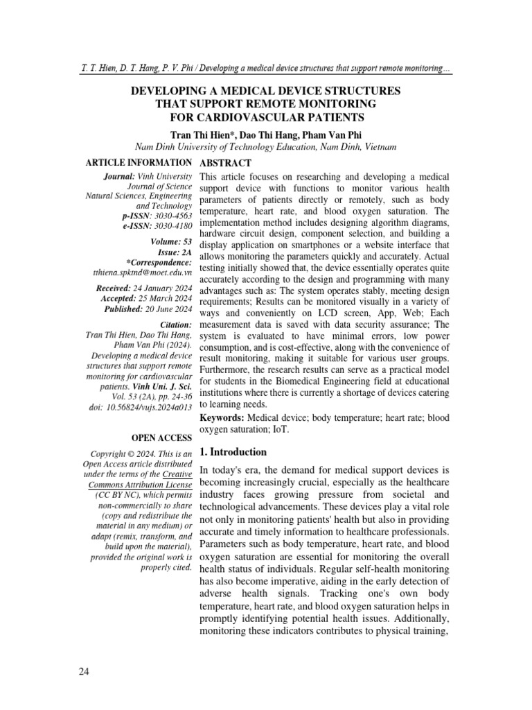 Developing A Medical Device Structures That Support Remote Monitoring ...