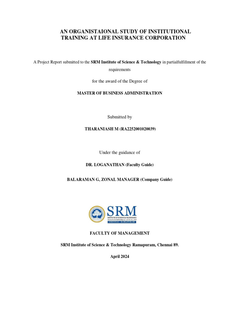 Lic Project | PDF | Insurance | Human Resources